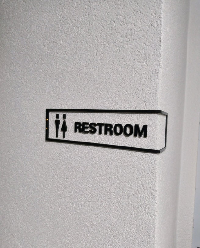 Modern Restroom Sign, Restroom Sign, Acrylic Wc Sign, Gender Door Sign ...