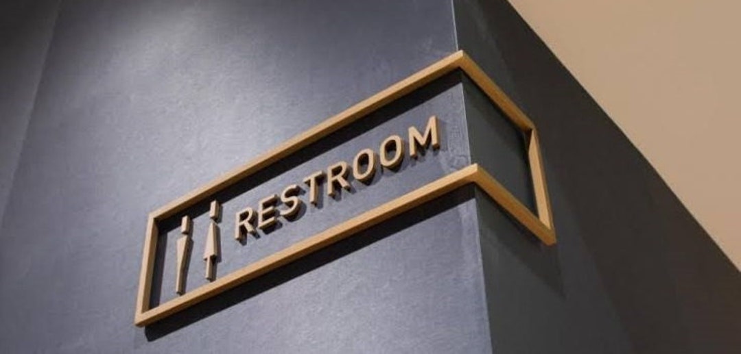 Restroom Sign, Bathroom Sign, Bathroom Wall Decor, Business Sign, Door ...