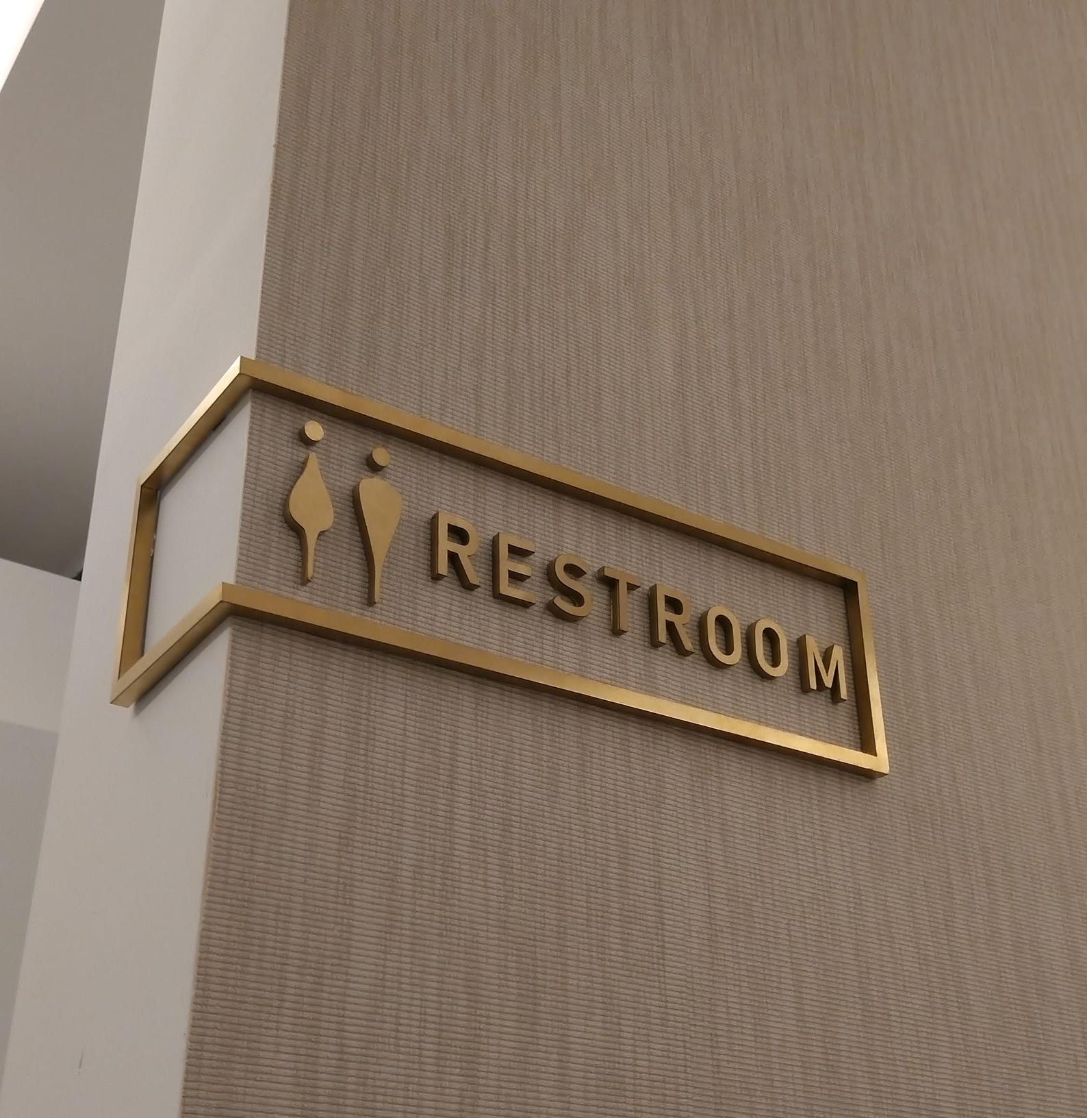 Restroom Wall Sign, Modern Bathroom Marker, Unisex Toilet Plaque ...
