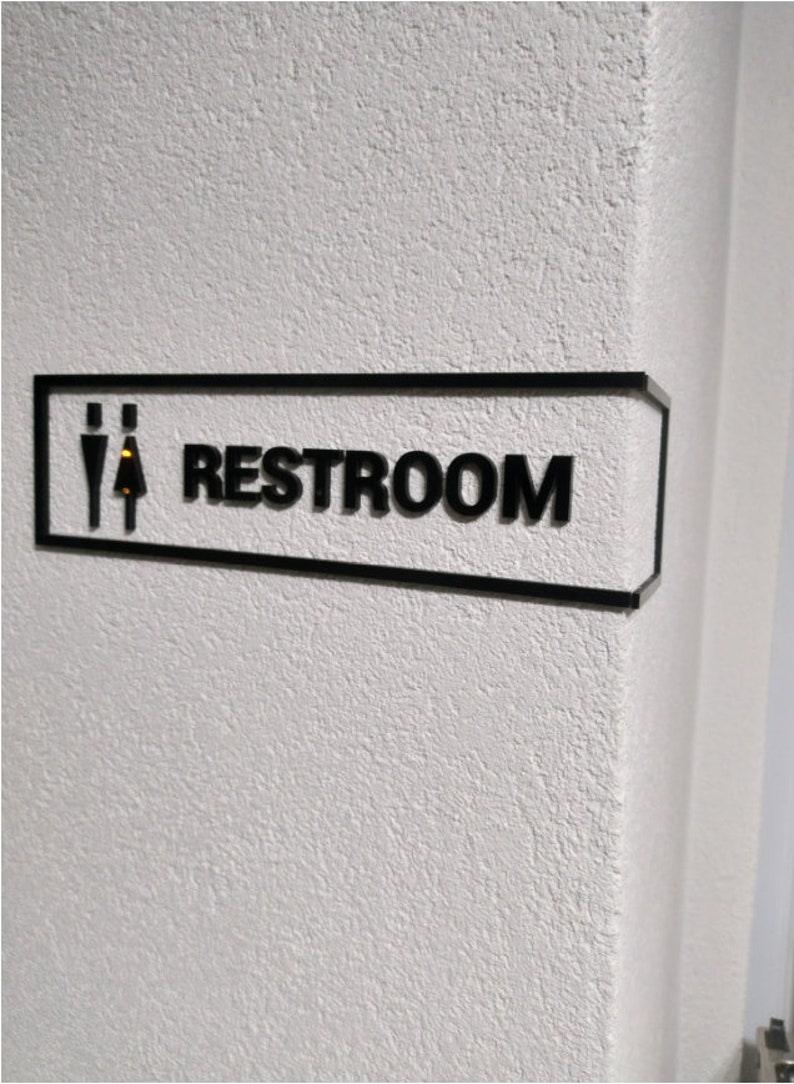 Modern Restroom Sign, Restroom Sign, Acrylic Wc Sign, Gender Door Sign ...