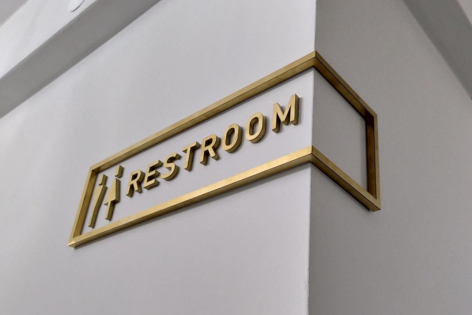 Corner Restroom Sign, Bathroom Sign, Bathroom Wall Decor, Business Sign ...