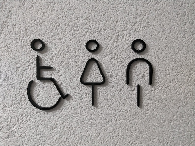 Restroom Sign, Bathroom Sign, Bathroom Wall Decor, Business Sign, Door ...