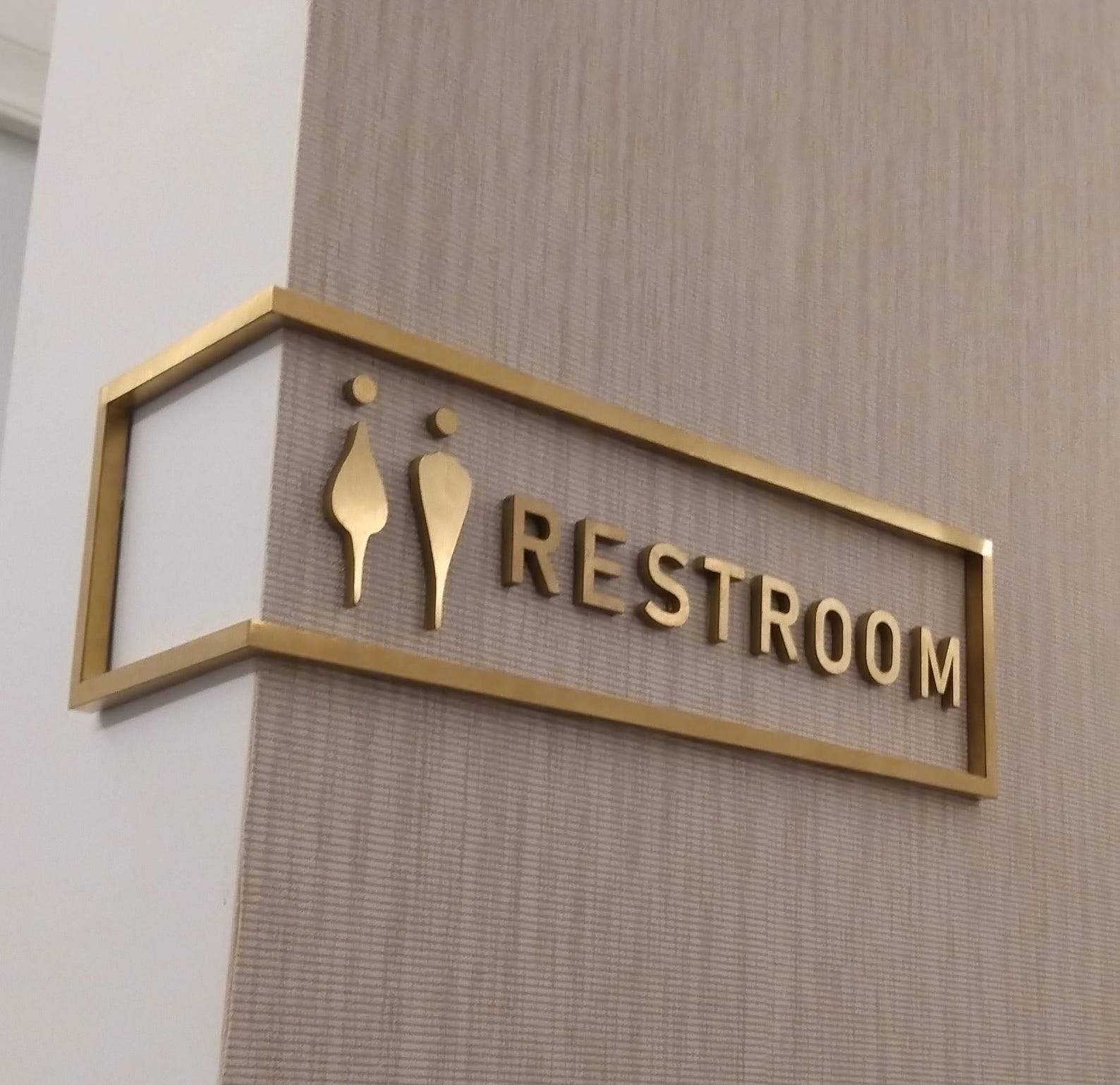 Restroom Wall Sign, Modern Bathroom Marker, Unisex Toilet Plaque ...