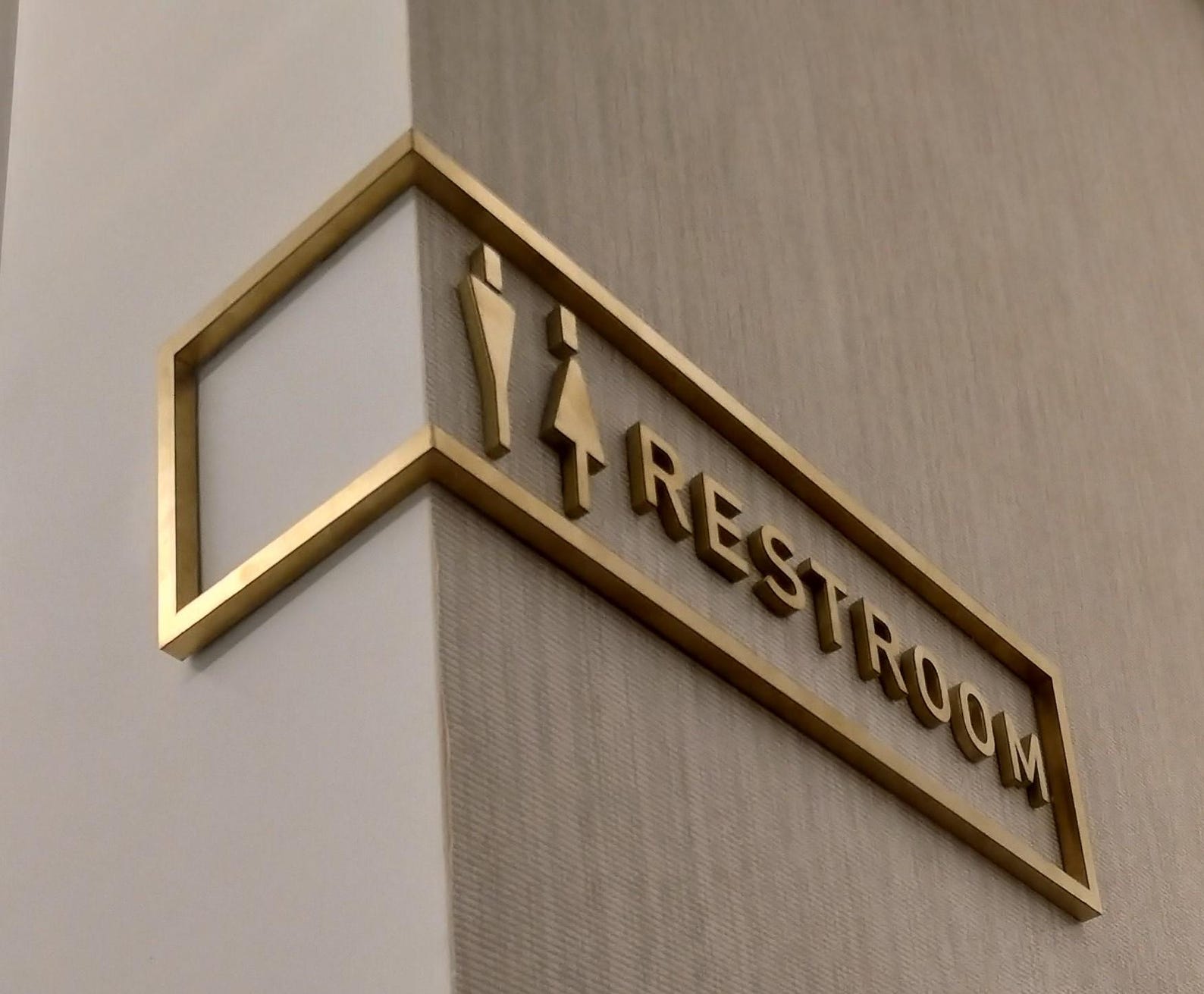 Corner Restroom Sign, Bathroom Sign, Bathroom Wall Decor, Business Sign ...
