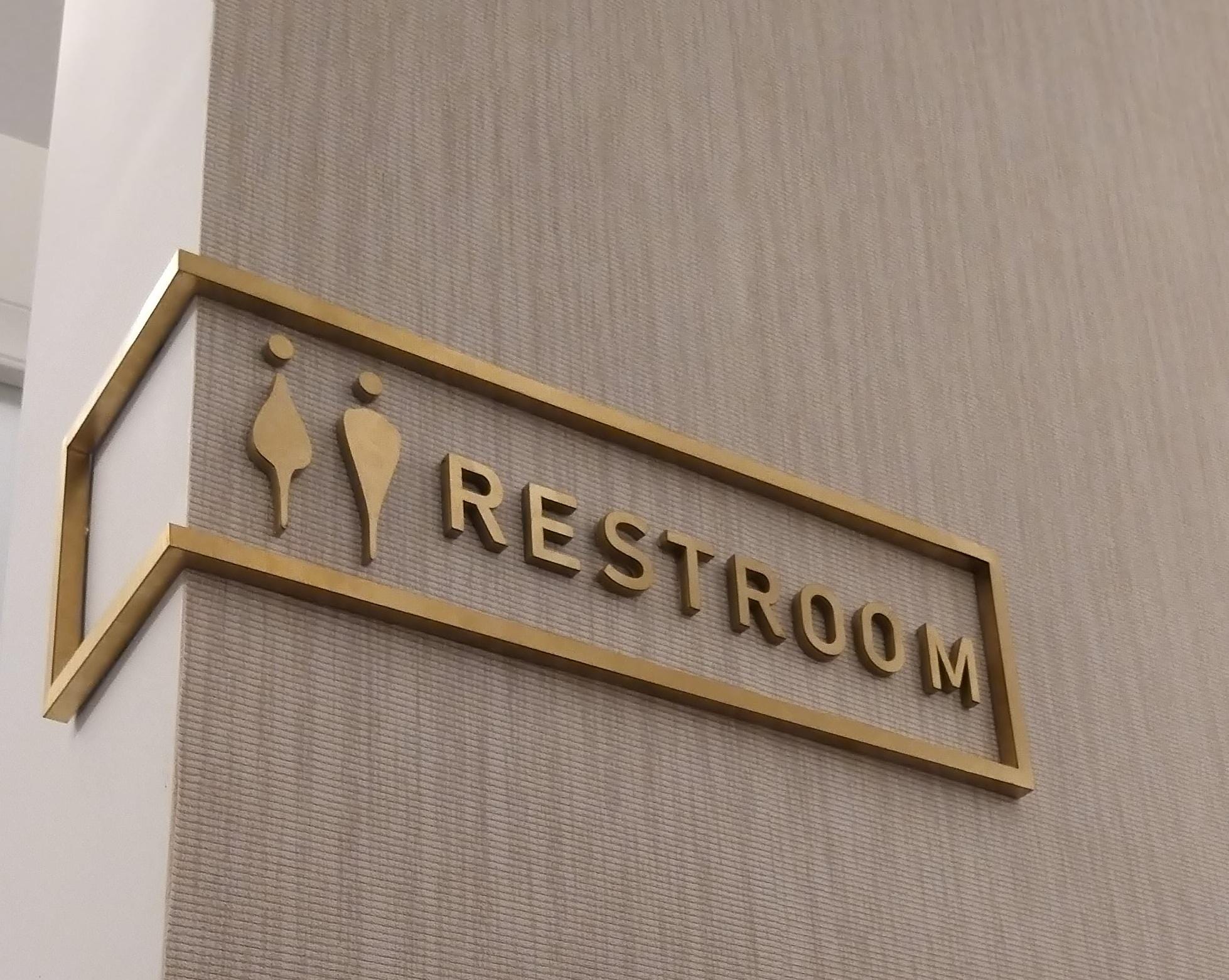 Restroom Wall Sign, Modern Bathroom Marker, Unisex Toilet Plaque ...