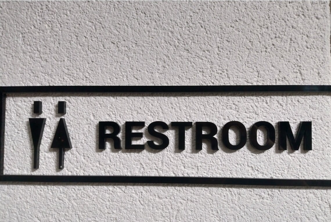 Modern Restroom Sign, Restroom Sign, Acrylic Wc Sign, Gender Door Sign ...