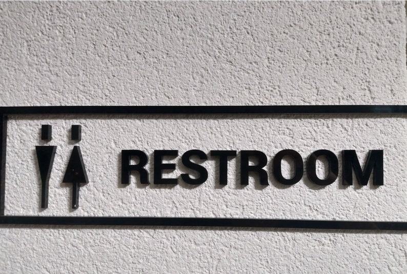 Modern Restroom Sign, Restroom Sign, Acrylic Wc Sign, Gender Door Sign ...