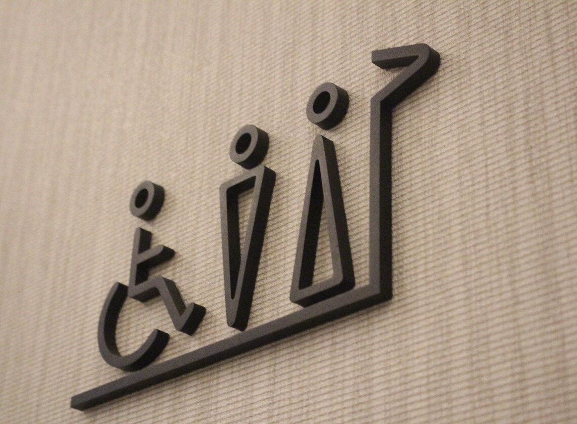 Restroom Sign, Wc Sign With Arrows,hanging Wc Sign,bathroom Sign ...