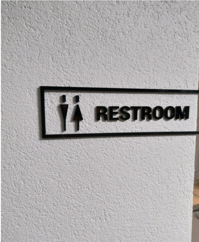 Modern Restroom Sign, Restroom Sign, Acrylic Wc Sign, Gender Door Sign ...