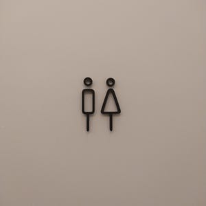 Bathroom Metal Sign, Modern Restroom Sign, Men Women Sign, Business Wc ...