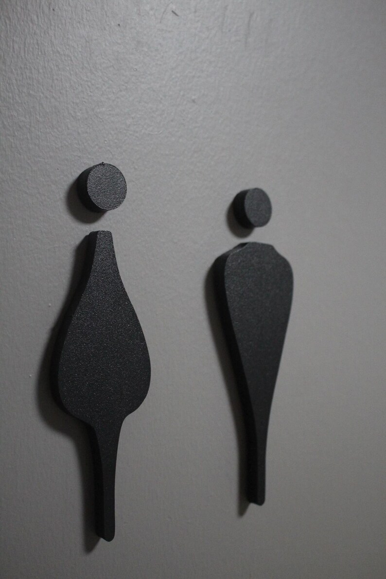 Bathroom Metal Sign, Modern Restroom Sign, Men Women Sign, Business Wc ...