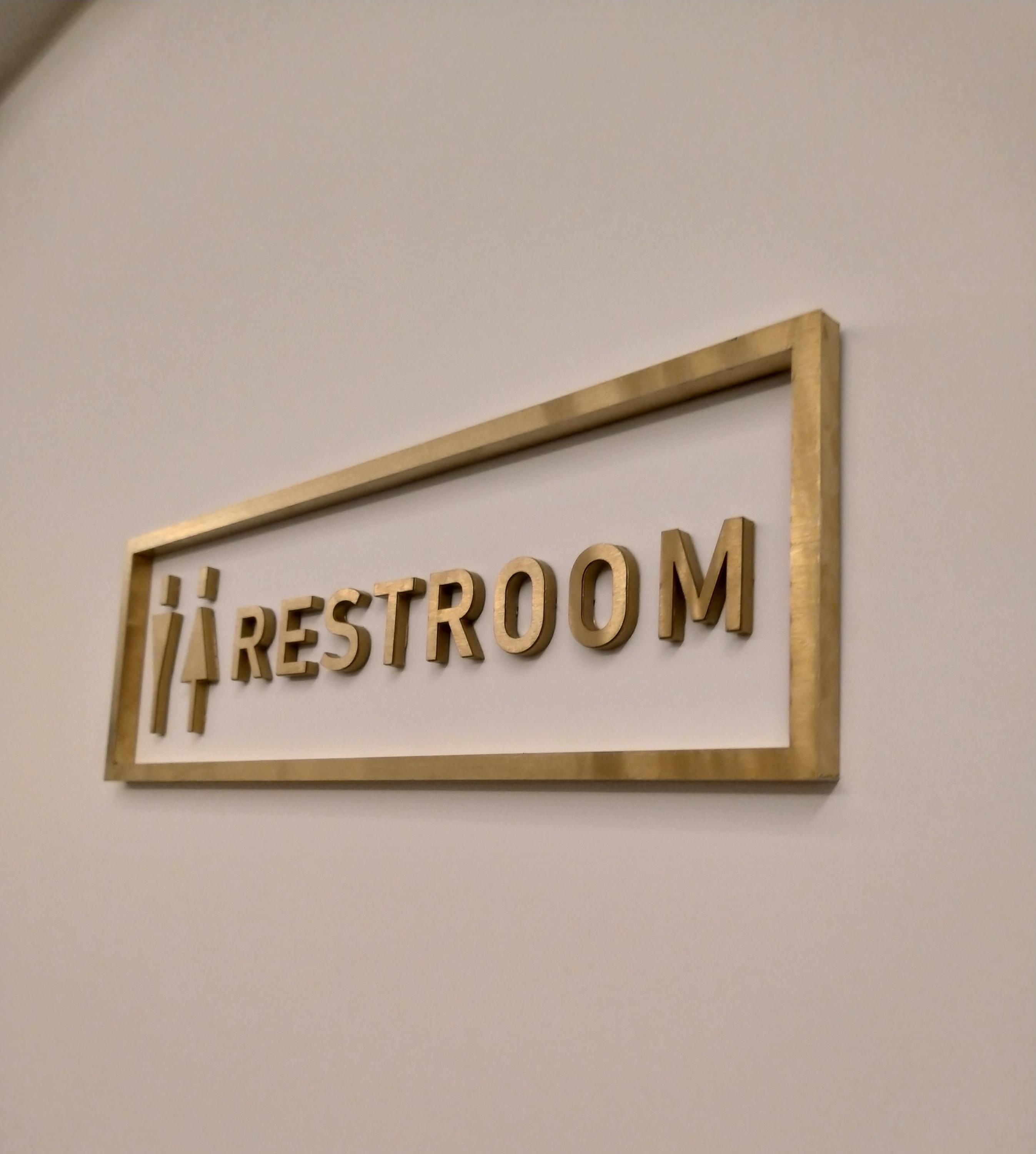 Modern Restroom Sign, Bathroom Art, Office Bathroom Wall Decor, Men ...