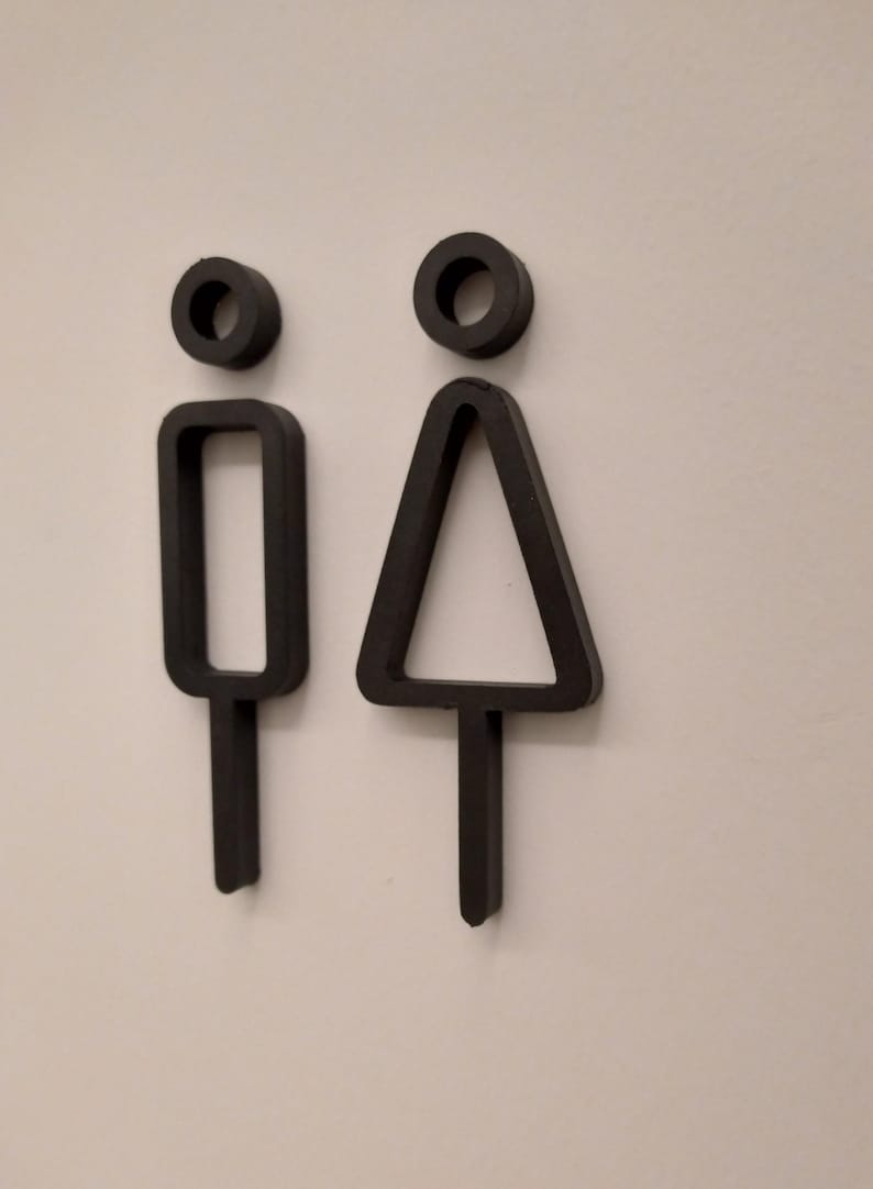 Bathroom Metal Sign, Modern Restroom Sign, Men Women Sign, Business Wc ...