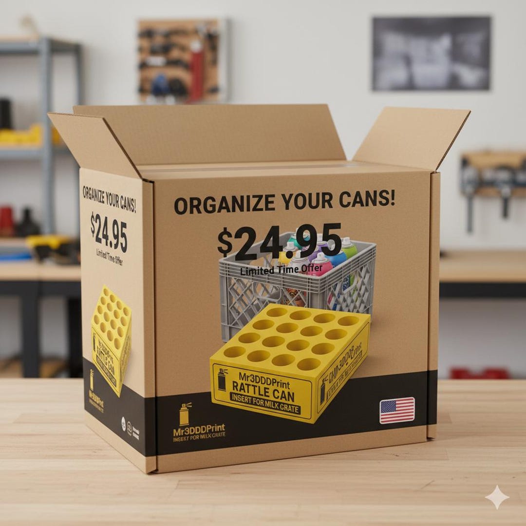 Milk Crate Spray Can Organizer Insert – Holds 16 Standard Rattle Cans ...