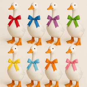 Porch Goose Statue With Holiday Bows – 24 Inch Decorative Goose Gift ...