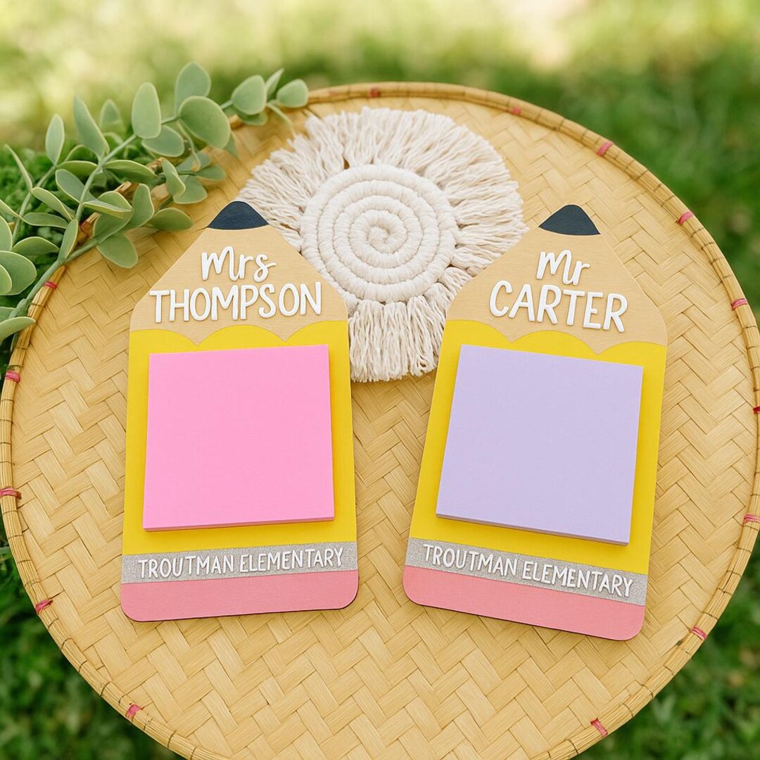 Custom Stickynote Display – Best Teacher Gift With Name & School ...