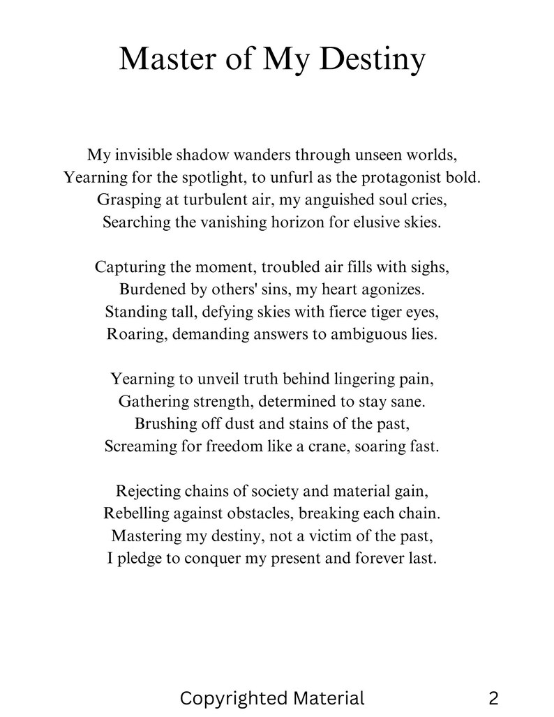 Rising From Seas of Depression, Poem Ebook, Digital File, Gift for Him ...