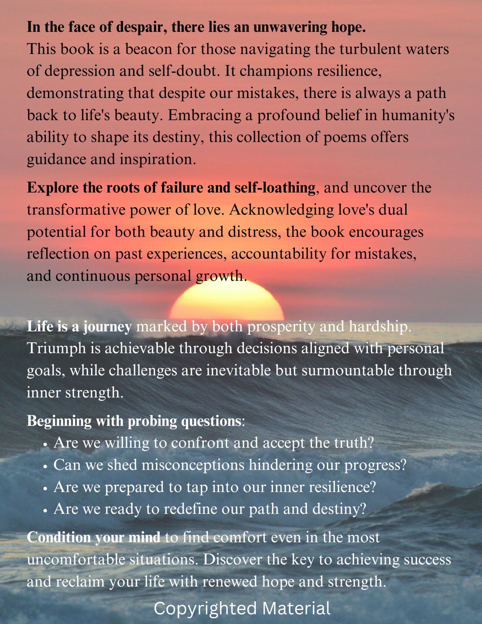Rising From Seas of Depression, Poem Ebook, Digital File, Gift for Him ...