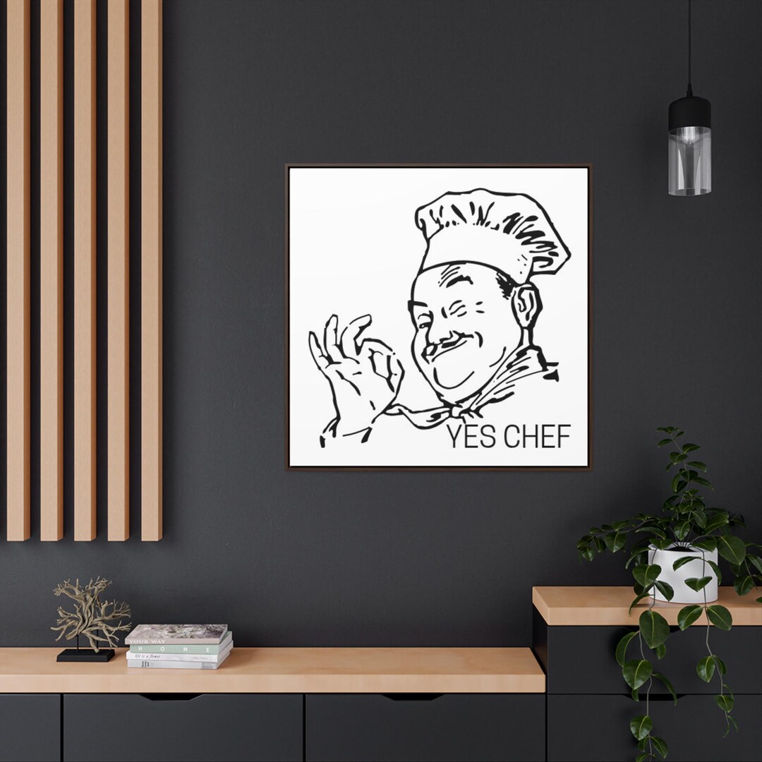 Yes Chef Canvas, Culinary Decor, Cooking Gift, Restaurant Artwork ...