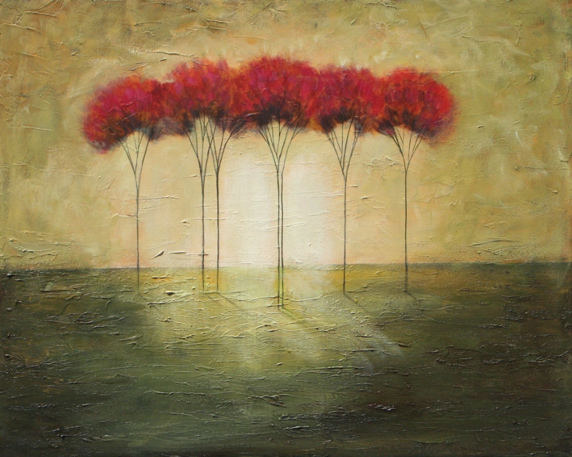 ABSTRACT TREE Original Landscape Painting Textured Art Made to Order - Etsy