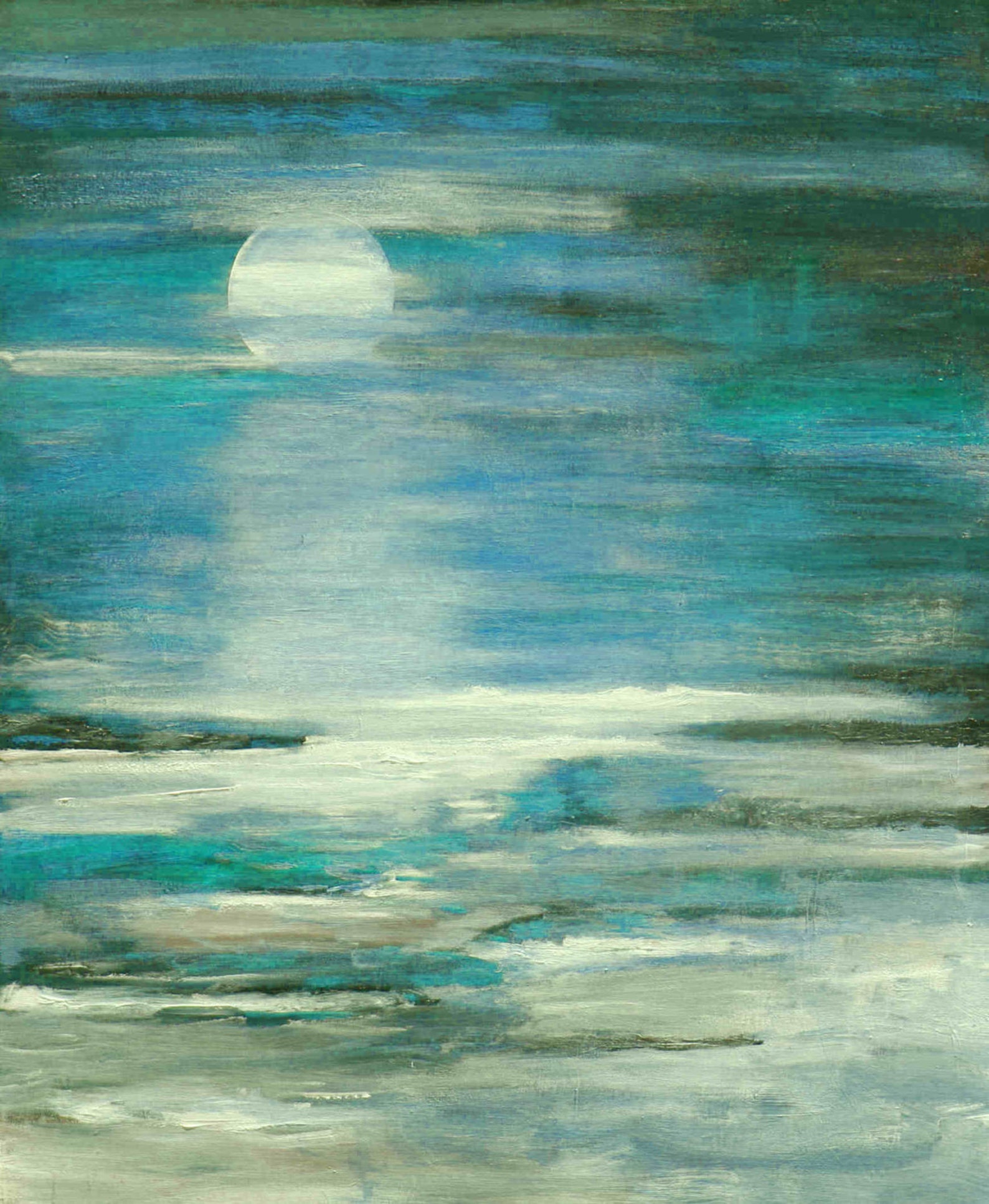 Seascape Textured Modern Ocean Blue Painting Lauren Marems Original Art ...