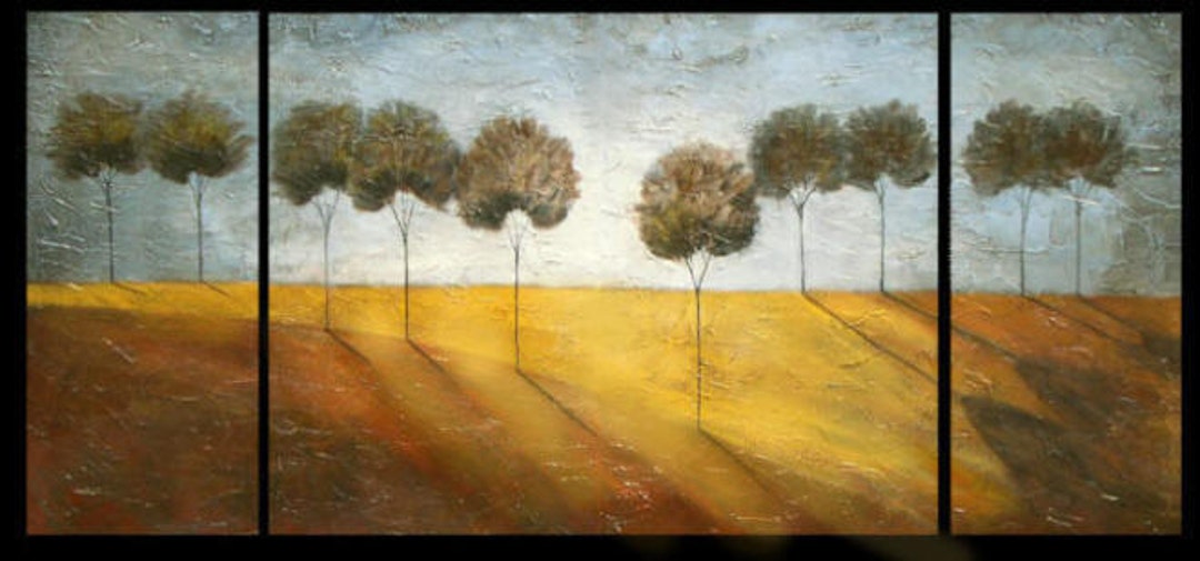 Textured ABSTRACT Painting TREES Original Landscape Art Made to Order ...