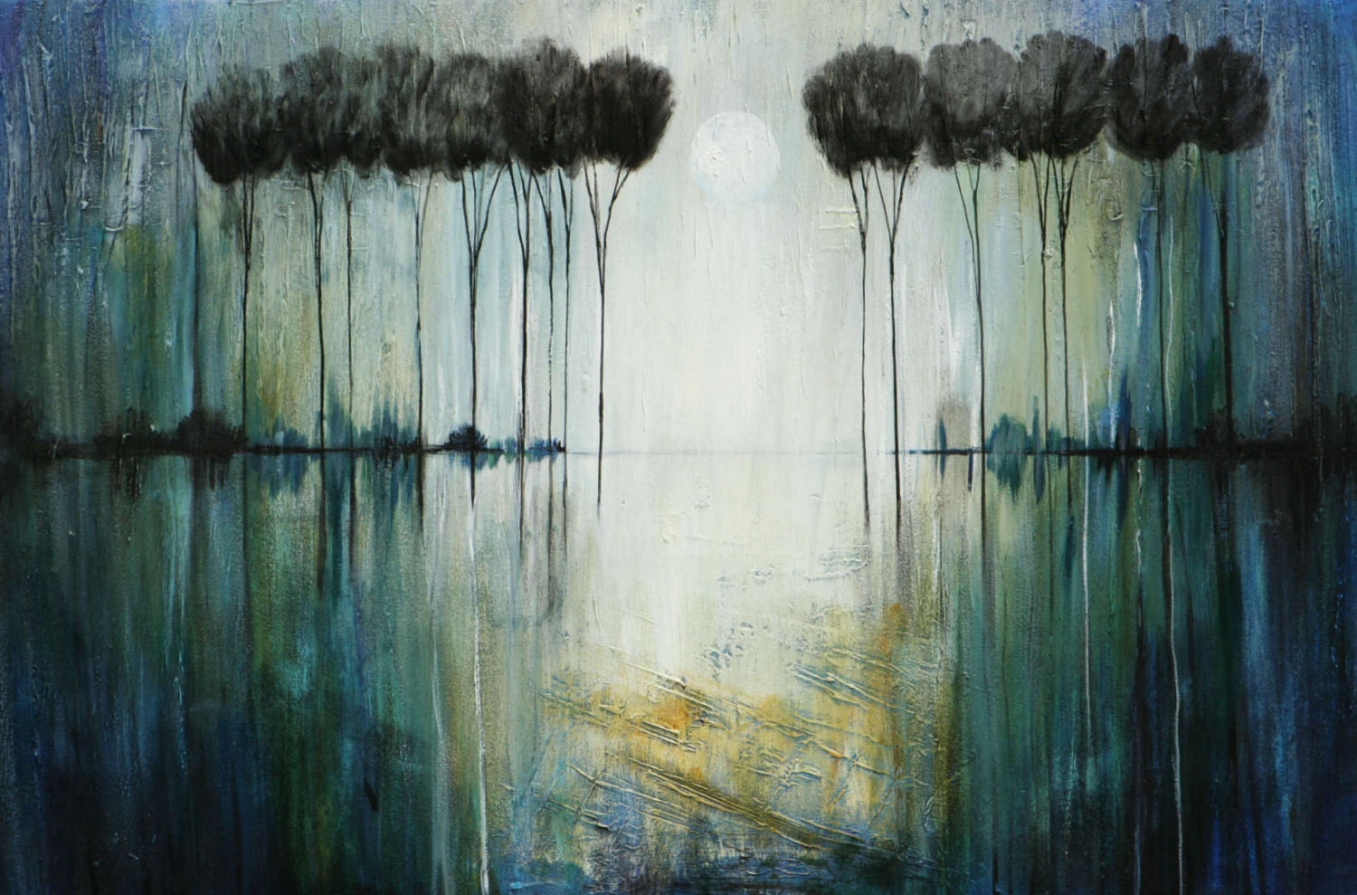 ABSTRACT Painting TREES Original Landscape Textured Art Made to Order ...
