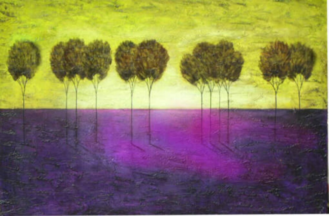 Abstract Textured Modern Tree Painting Original Art Made to Order ...