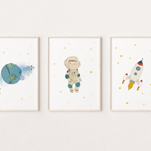 Space Nursery Decor Outer Space Nursery Wall Art Prints - Etsy