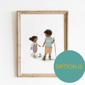 Siblings Wall Art, Brother and Sister Poster, Nursery Wall Art ...