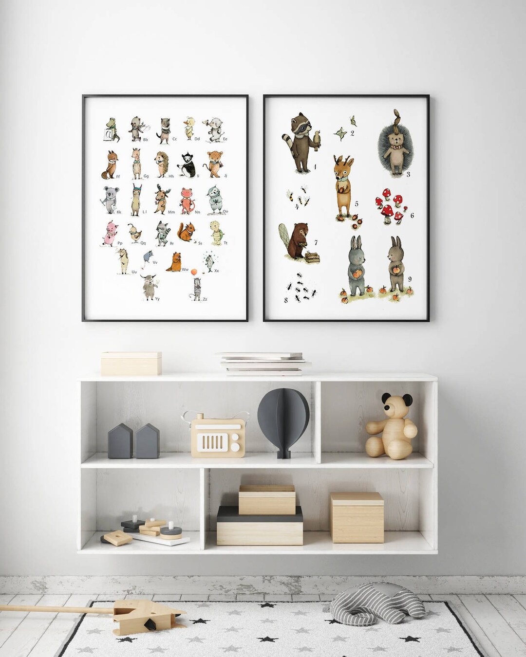 Illustrated Alphabet, Classroom Posters, Educational Wall Art, Alphabet ...