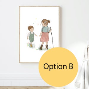 Siblings Wall Art, Brother and Sister Poster, Nursery Wall Art ...
