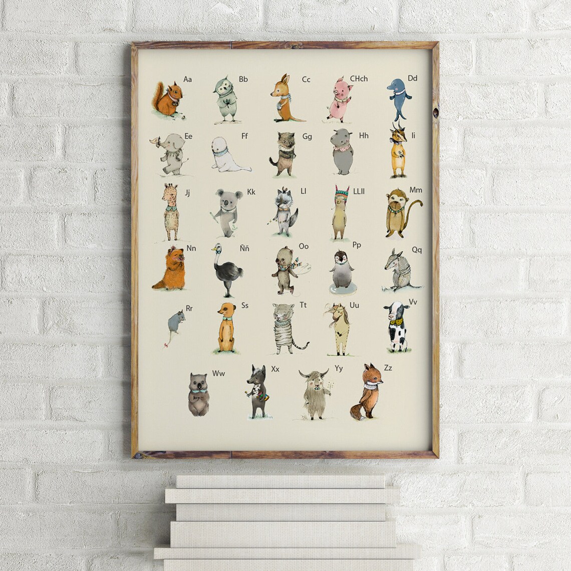 Spanish Alphabet Illustrated Alphabet Educational Wall Art - Etsy