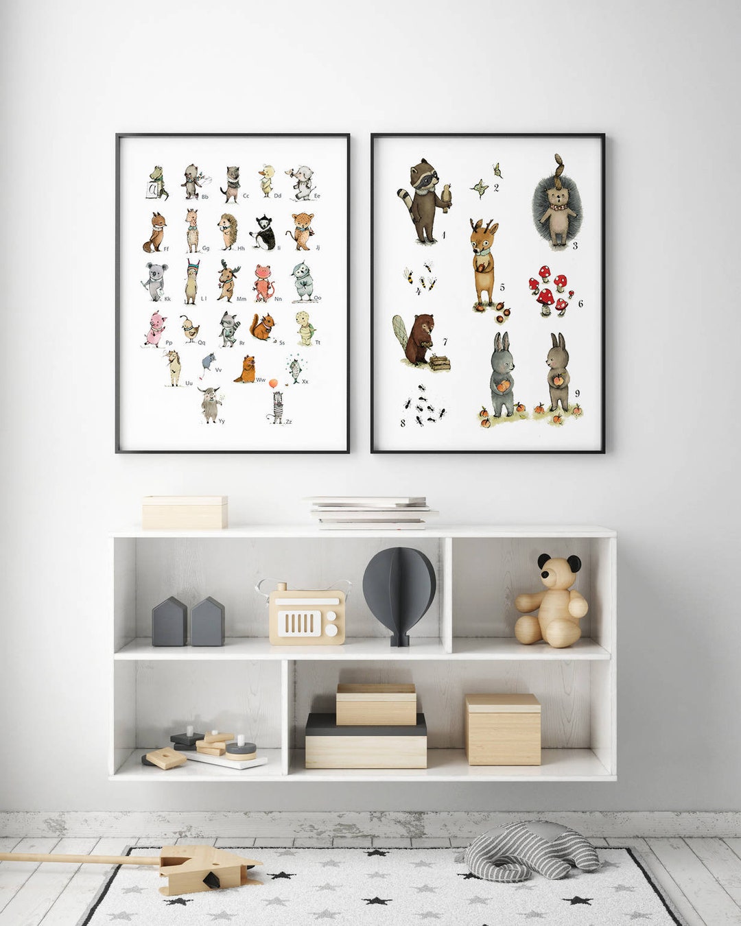 Set ABC and Numbers, Alphabet Poster, Nursery Decor, Nursery Decor ...