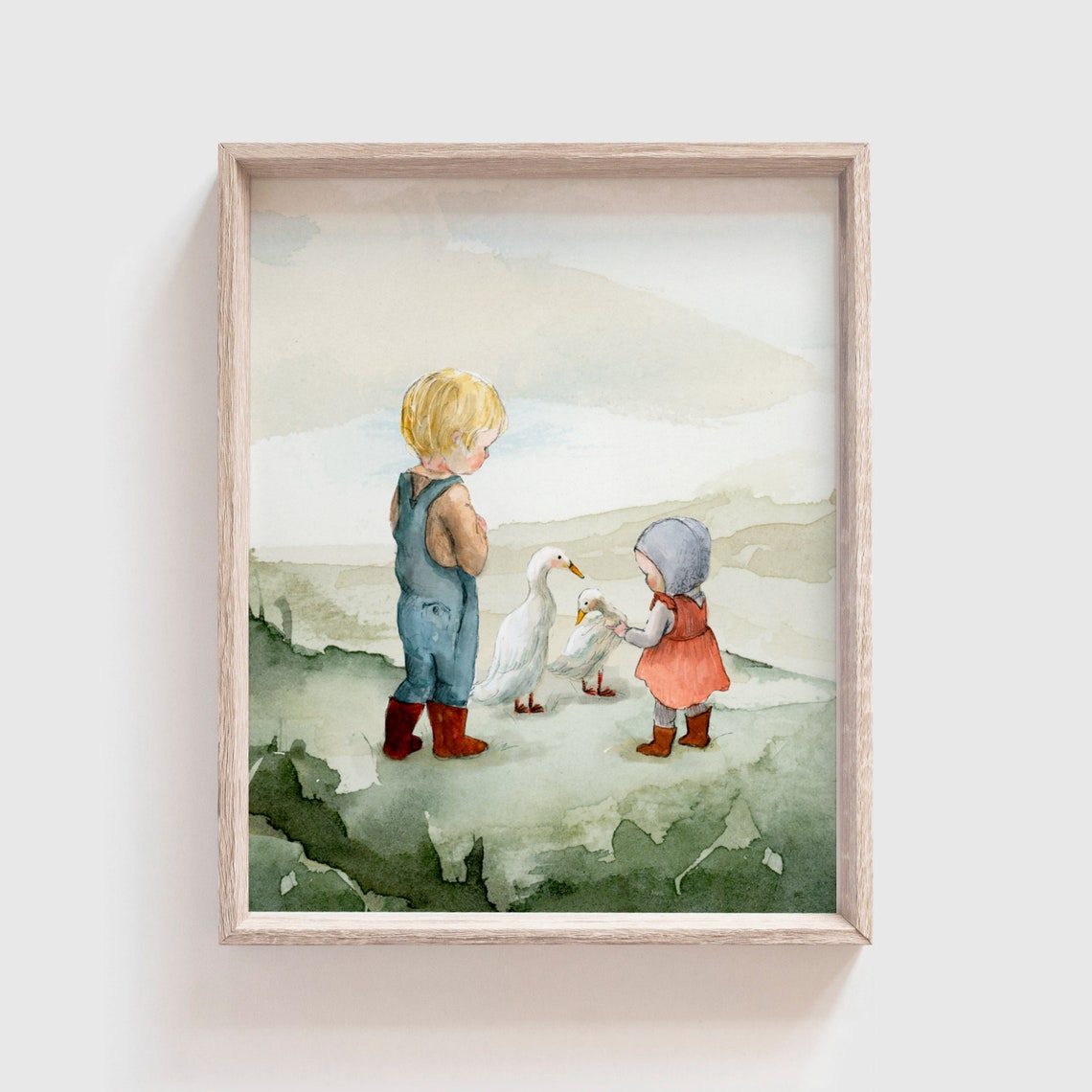 Siblings Wall Art Brother and Sister Poster Goose Nursery - Etsy