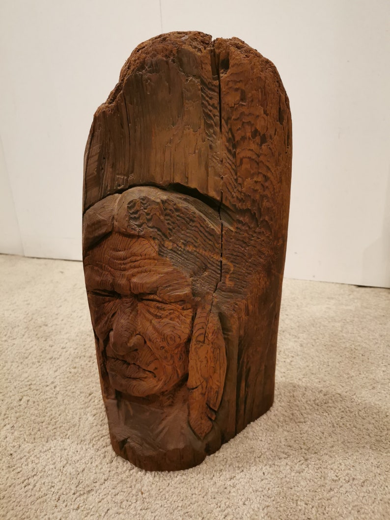 Beautiful Native American Wood Carving Folk Art Hand Carved - Etsy