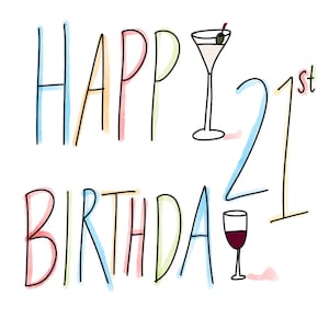 Birthday Card - Happy 21st Birthday - Etsy