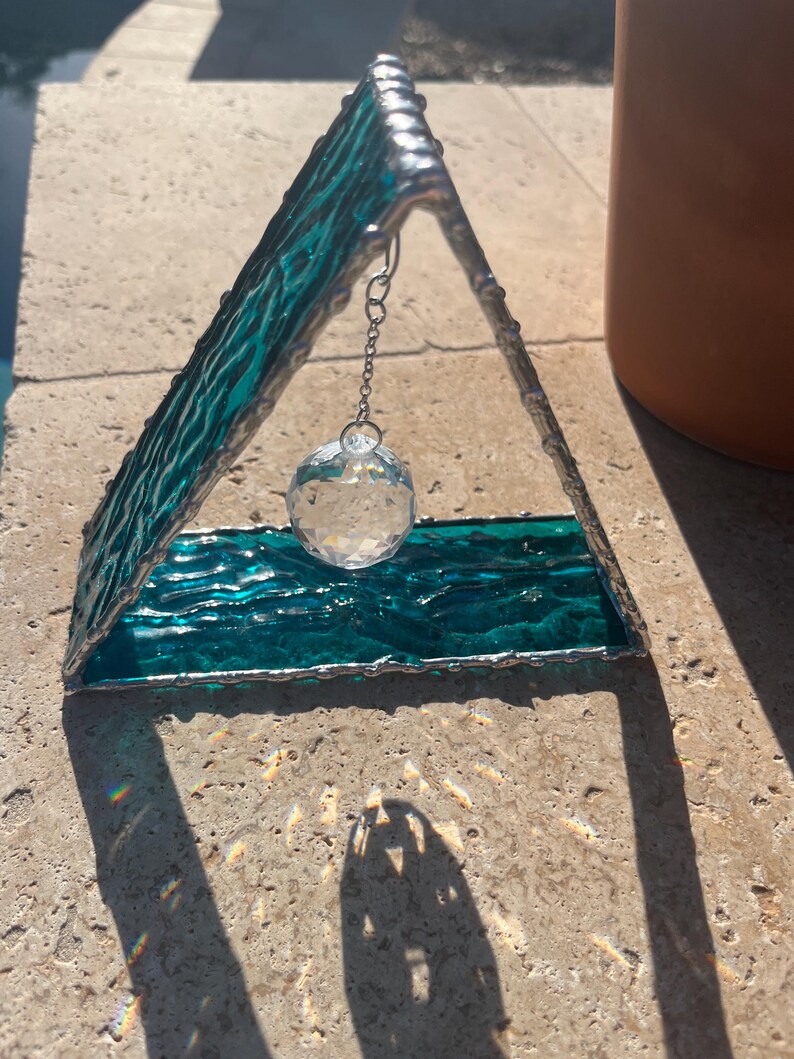 Triangle Stained Glass Crystal Rainbow Maker. - Etsy