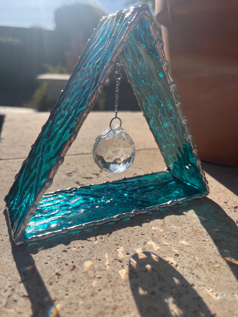 Triangle Stained Glass Crystal Rainbow Maker. - Etsy