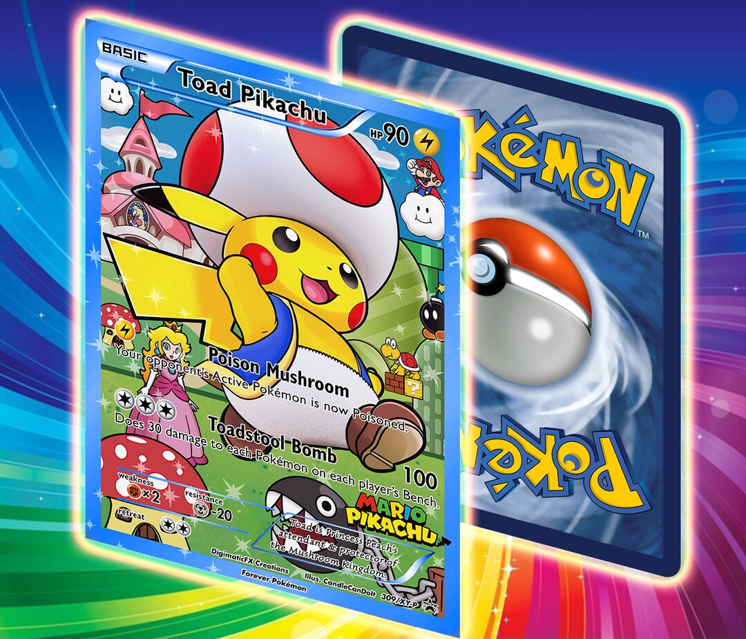 Custom Toad Pikachu Poncho Promo Card// Mario Series// Fully ...