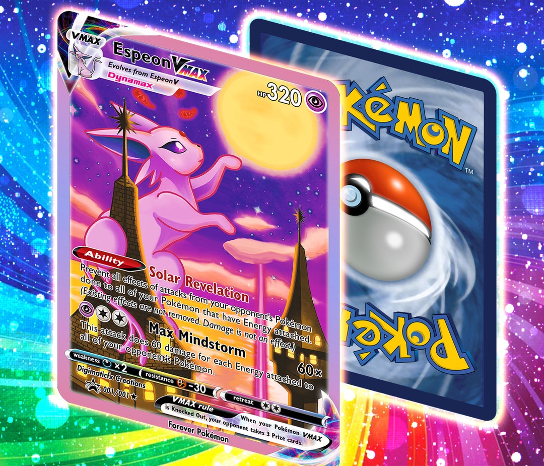 Custom Espeon VMAX Promo Card// Full Art Style// Holographic - Etsy