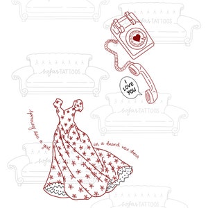 RED Tattoo Flash - Etsy