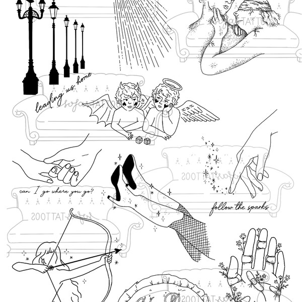 RED Tattoo Flash - Etsy