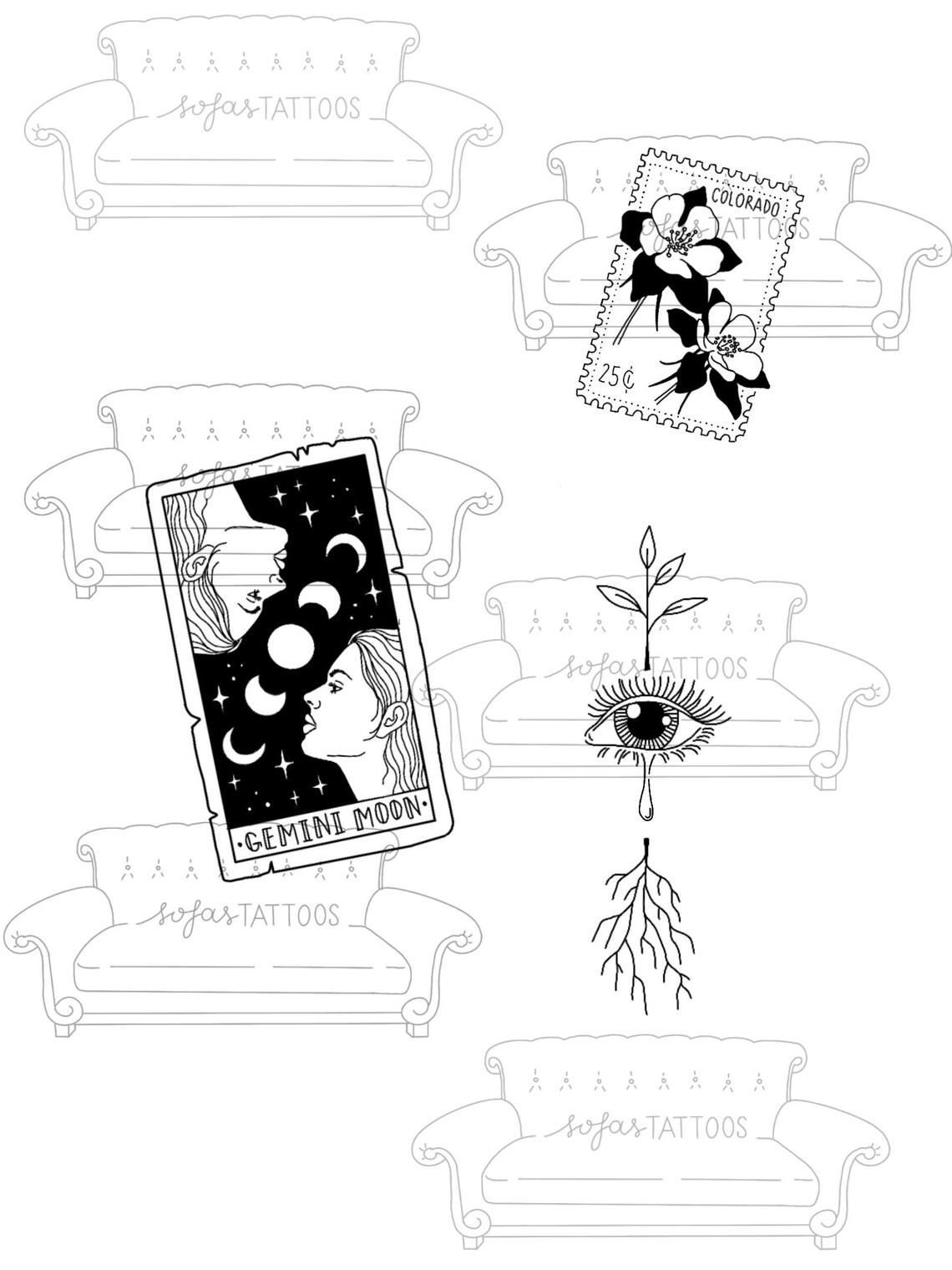 Renné Rapp Tattoo Flash Sheet - Etsy