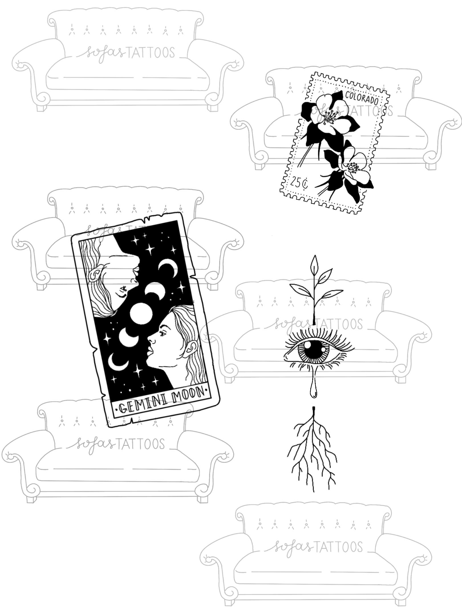 Renné Rapp Tattoo Flash Sheet - Etsy