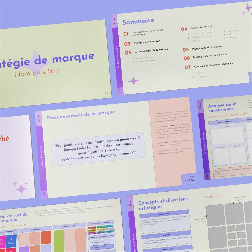 Brand Strategy Template and Excel Files - Etsy