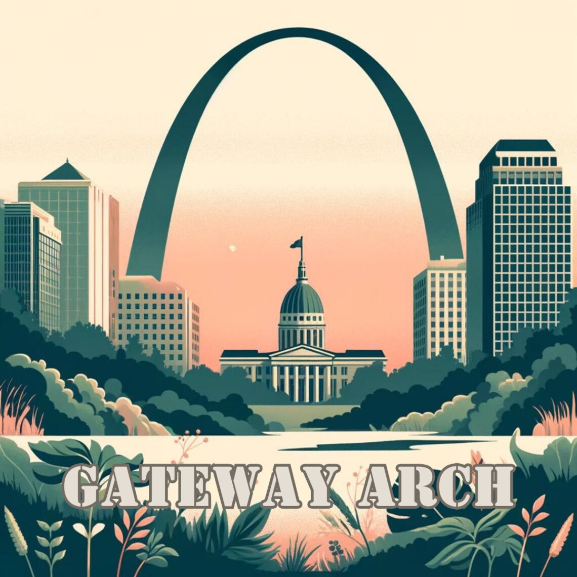 Gateway Arch National Park Digital Art Print! - Etsy