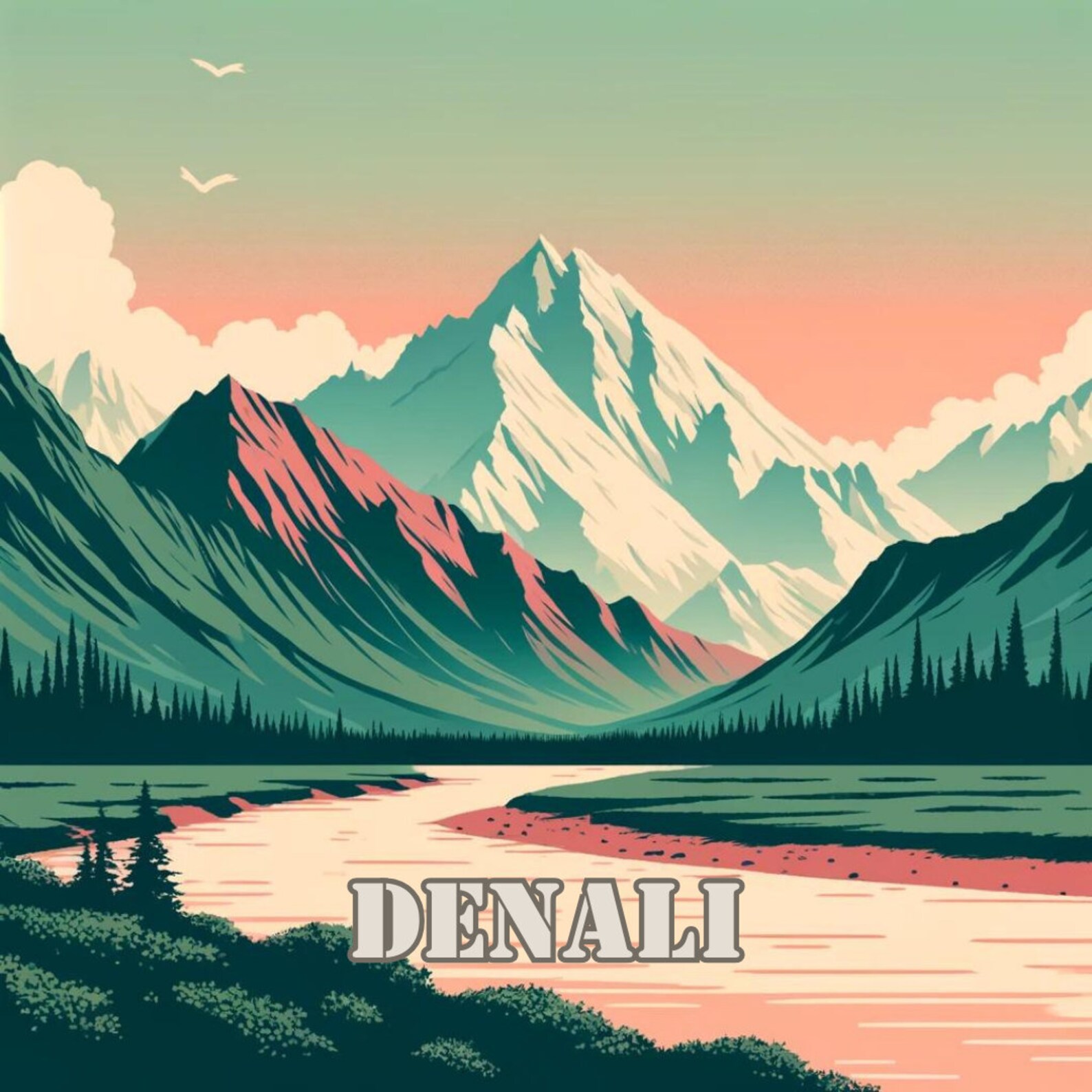 Denali National Park Digital Art Print! - Etsy