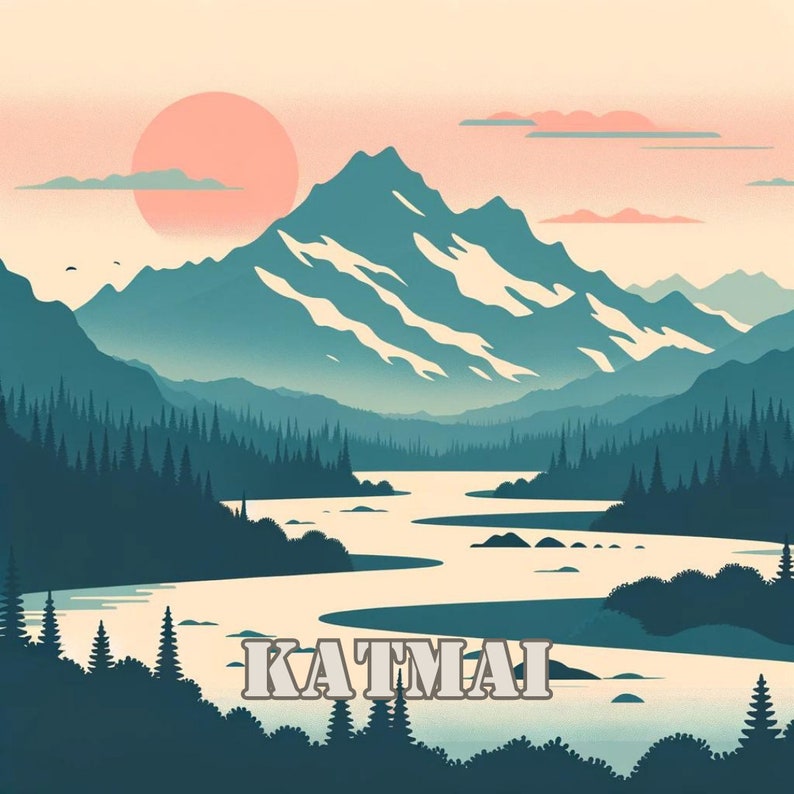 Katmai National Park Digital Art Print! - Etsy