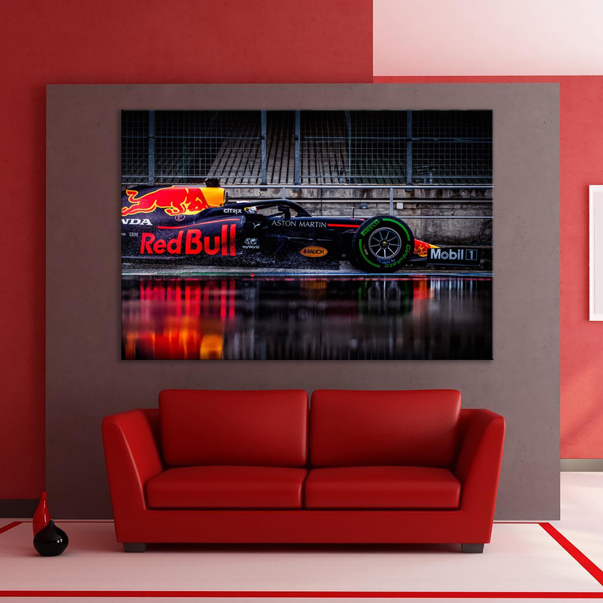 F1 Redbull Racing Car Wall Art, Max Verstappen Canvas Print, Redbull ...